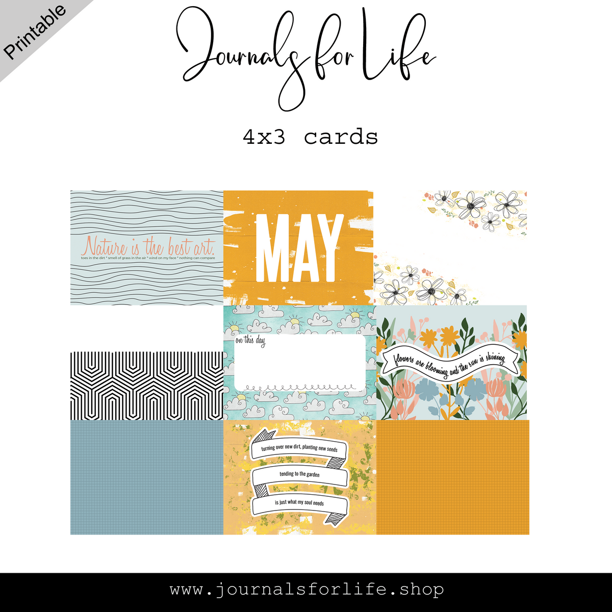 Nature's Palette | 3x4 and 4x3 Journal Cards and Dashboards | The Note ...